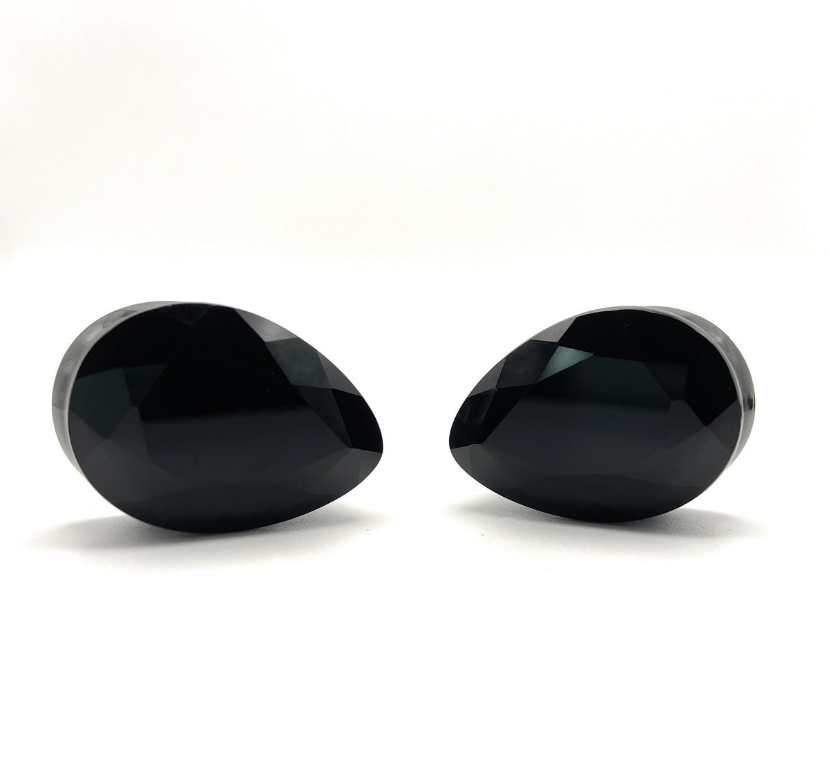 Black Gem Cut Teardrop Glass Plug – Eros Plugs
