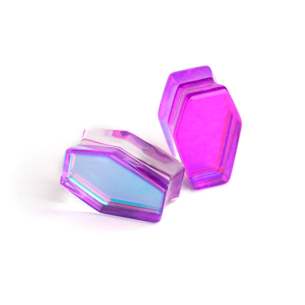 Purple and AB Glass Coffin Plug – Eros Plugs