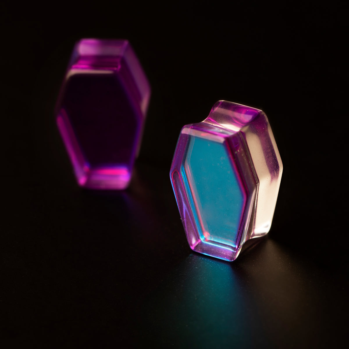 Purple and AB Glass Coffin Plug – Eros Plugs